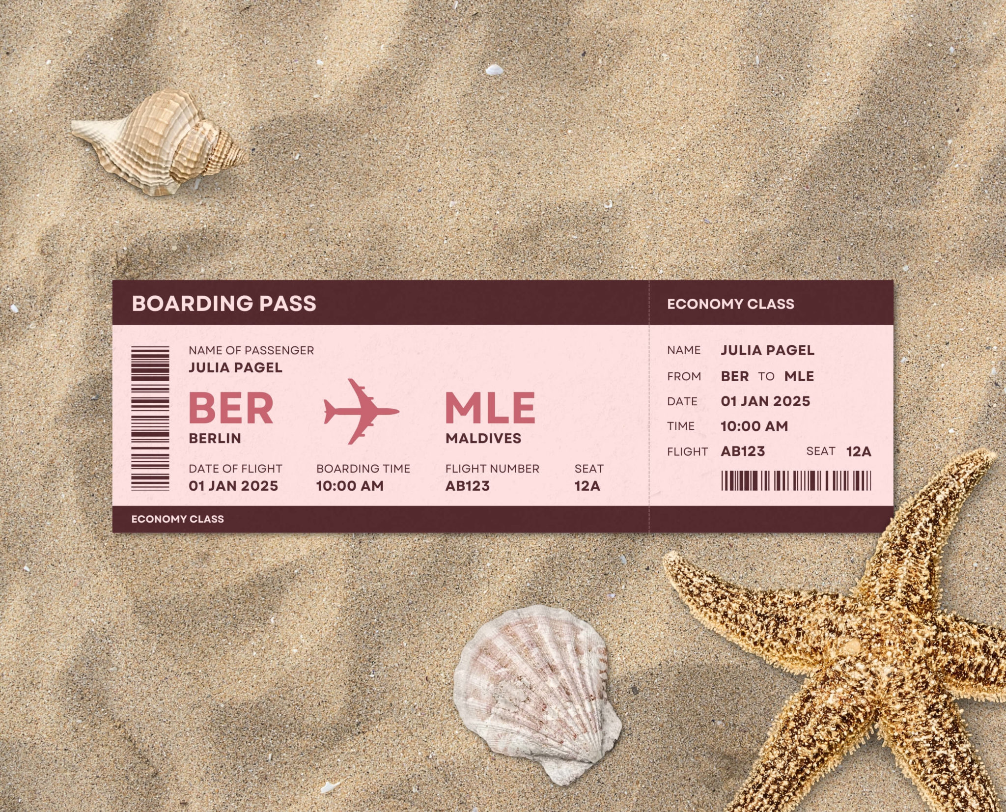 Customizable Flight Ticket Template – THE COZY TEMPLATE